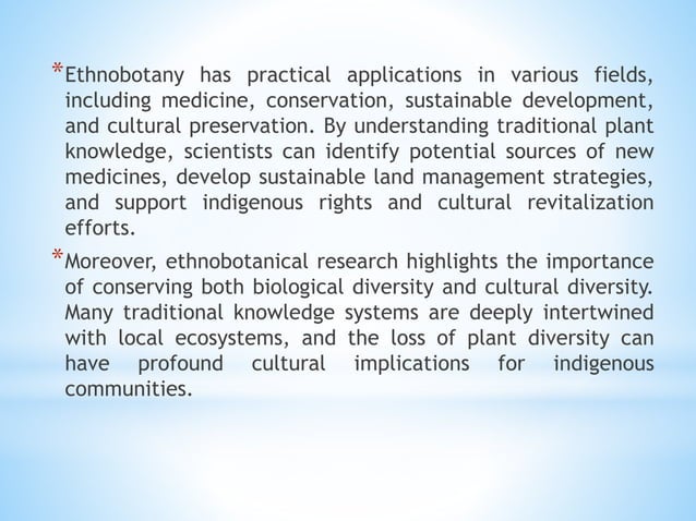 Ethnobotany and Ethnopharmacology ...... | PPTX
