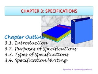 Specification Handout for 4th year civil engineering students | PPT