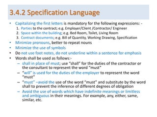 Specification Handout for 4th year civil engineering students | PPT