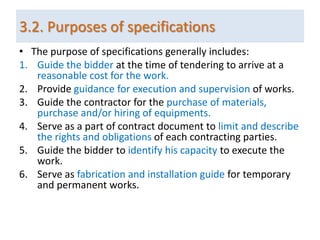 Specification Handout for 4th year civil engineering students | PPT
