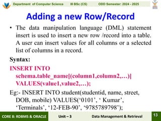 3.1- Data Management & Retrieval using data analytics techniques | PPT