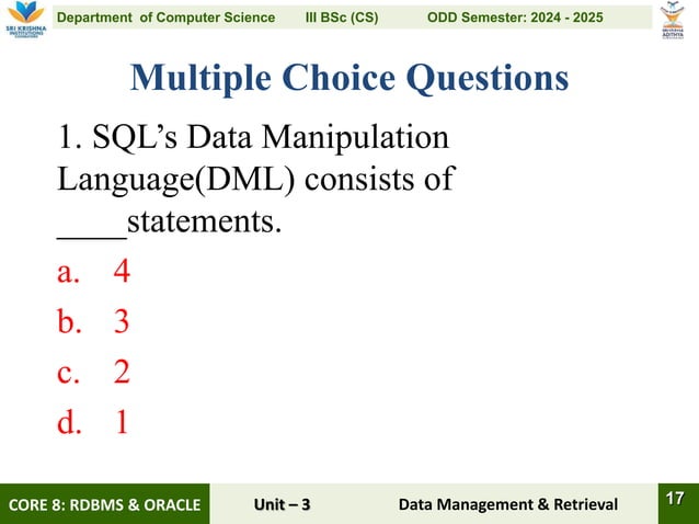 3.1- Data Management & Retrieval using data analytics techniques | PPT