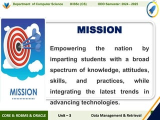 3.1- Data Management & Retrieval using data analytics techniques | PPT