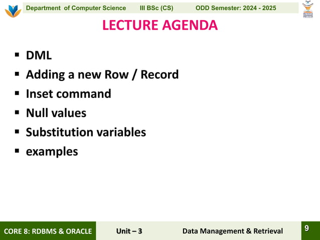 3.1- Data Management & Retrieval using data analytics techniques | PPT