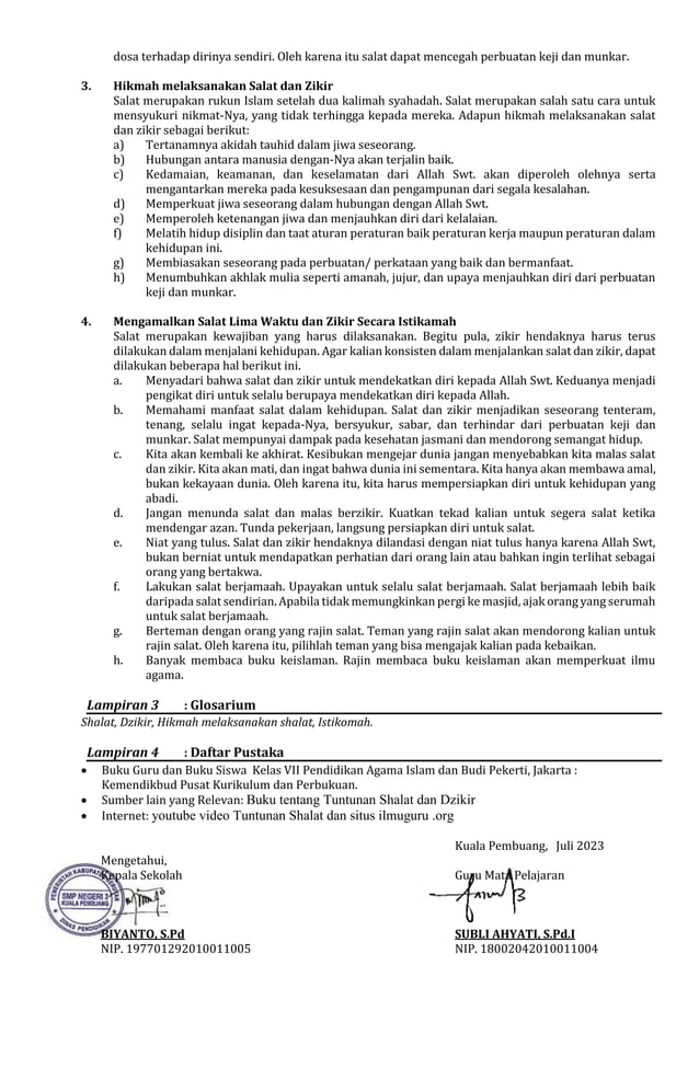 Penilaian, Refleksi dan LKPD untuk Bab-1 Kelas 7 SMP.docx