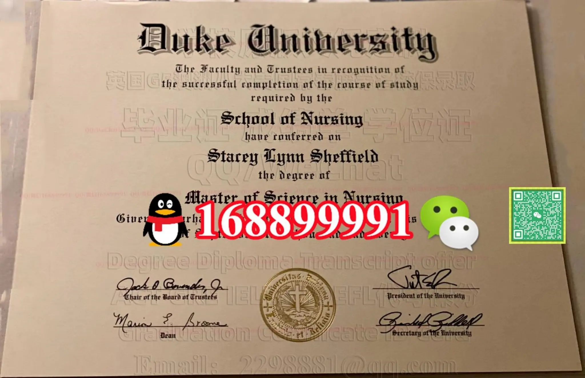 Duke University degree offer diploma Transcript | PDF