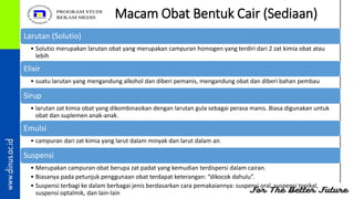 Bentuk-bentuk obat yang Beredar di Pasaran Global dan Indonesia | PPTX