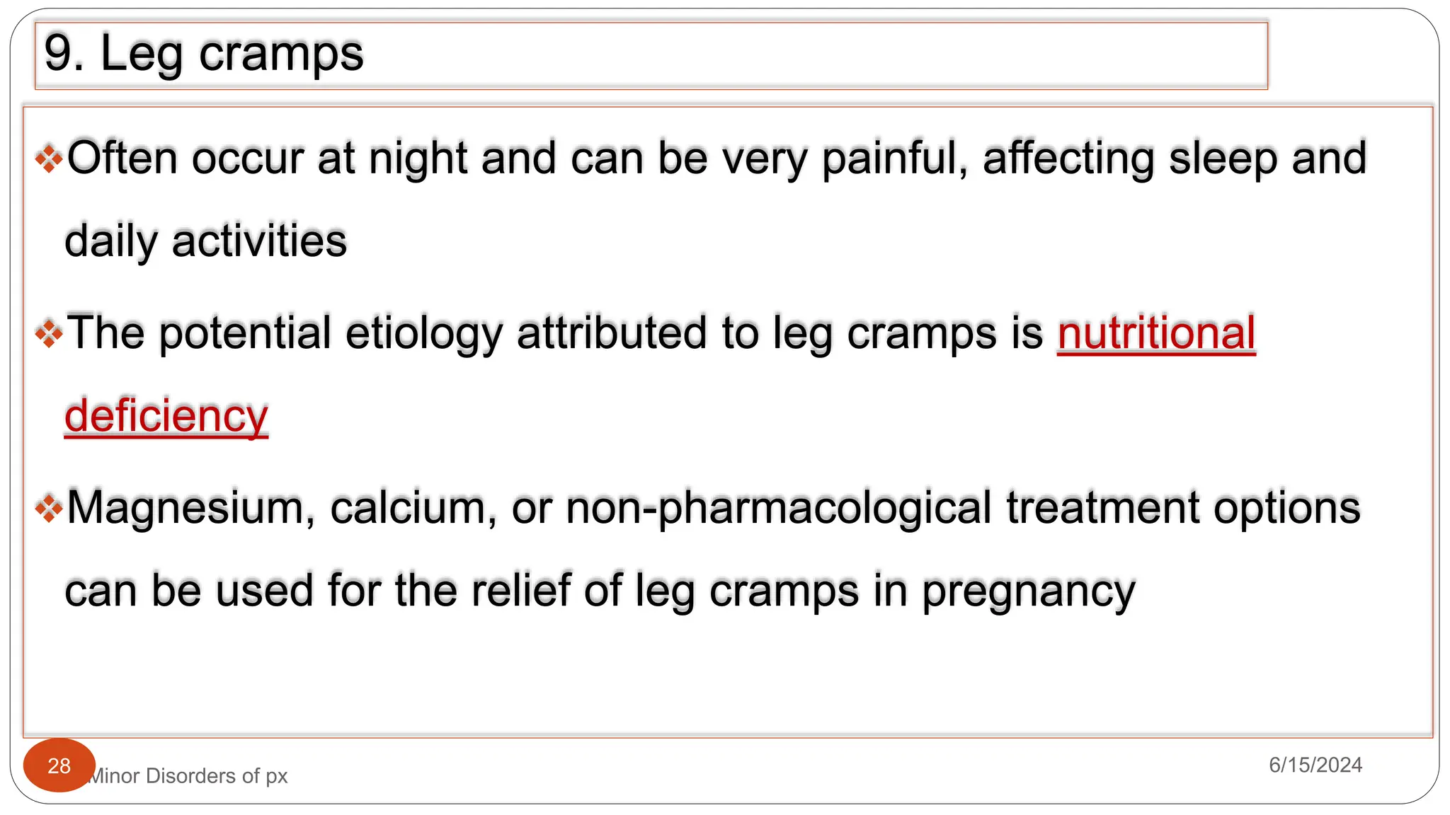 3. Minor Disorder of Pregnancy .power point x | PPTX