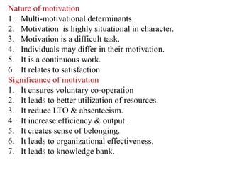theory of Motivation (1). PPT lecture notes | PPTX