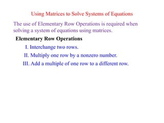 Solving Linear systems of Equations-Gauss elimination method | PPT