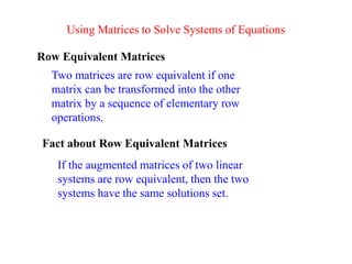 Solving Linear systems of Equations-Gauss elimination method | PPT