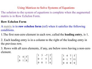 Solving Linear systems of Equations-Gauss elimination method | PPT