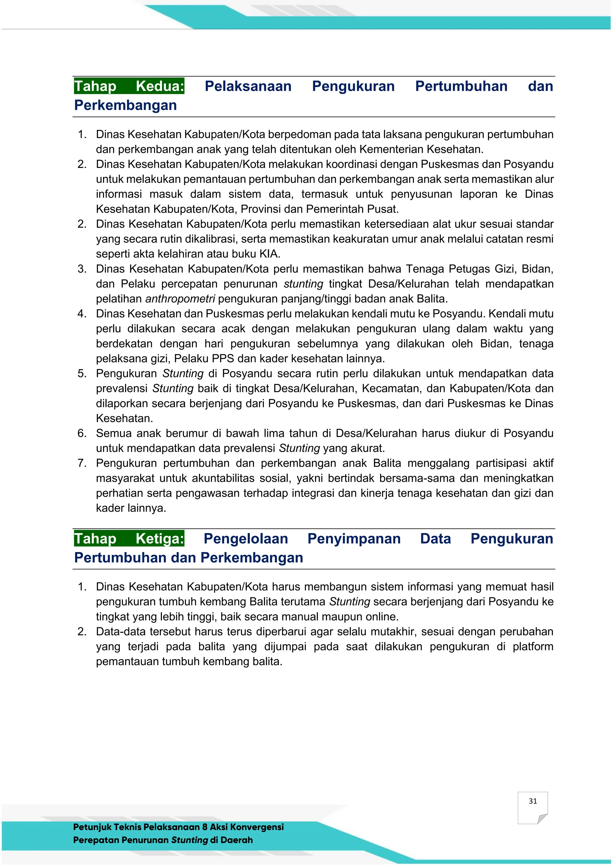 Petunjuk Teknis Delapan Aksi (6,7,8) Penurunan StuntingBANGDA. | PDF