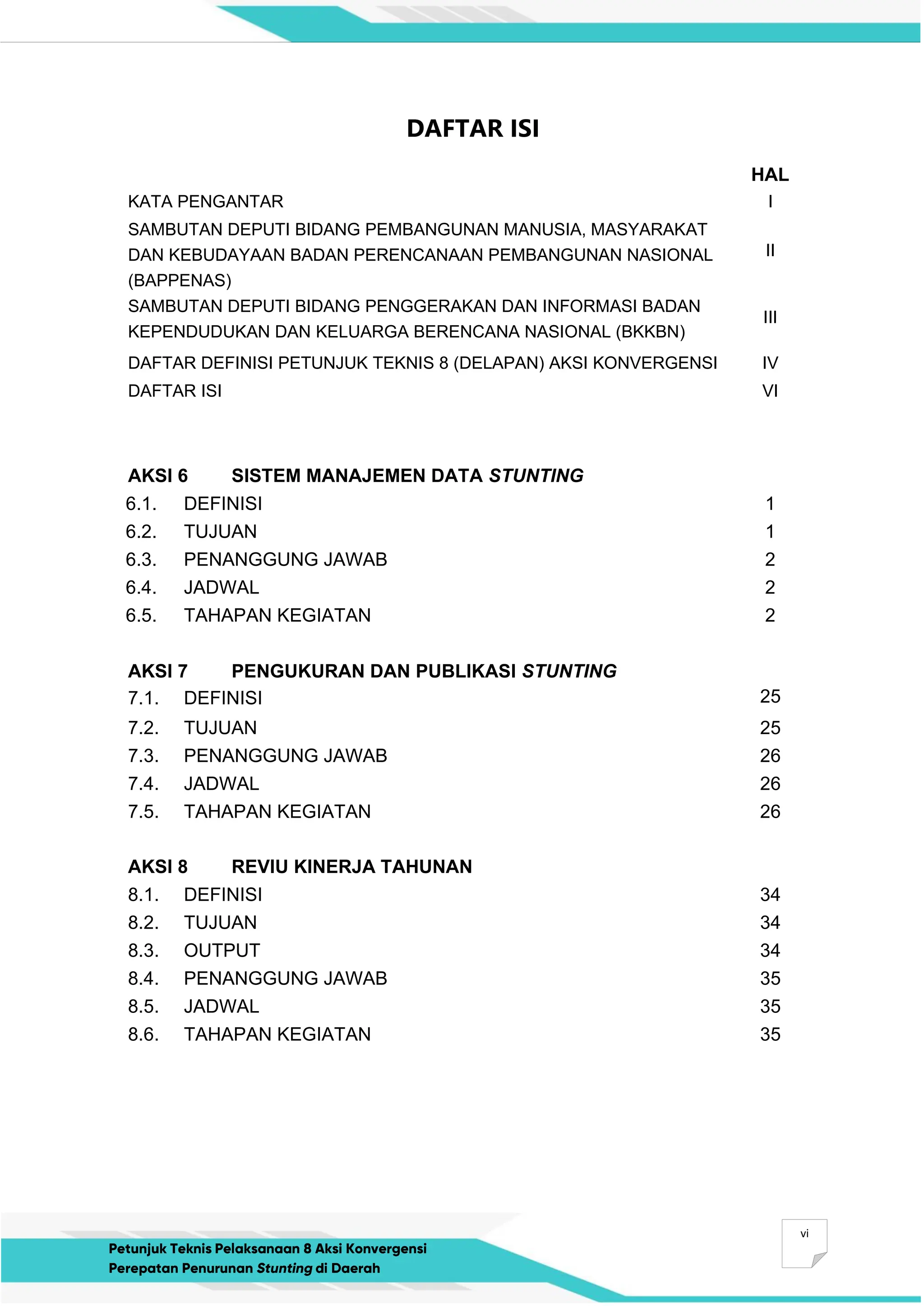 Petunjuk Teknis Delapan Aksi (6,7,8) Penurunan StuntingBANGDA. | PDF