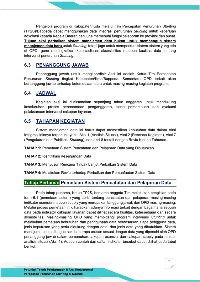 Petunjuk Teknis Delapan Aksi (6,7,8) Penurunan StuntingBANGDA. | PDF