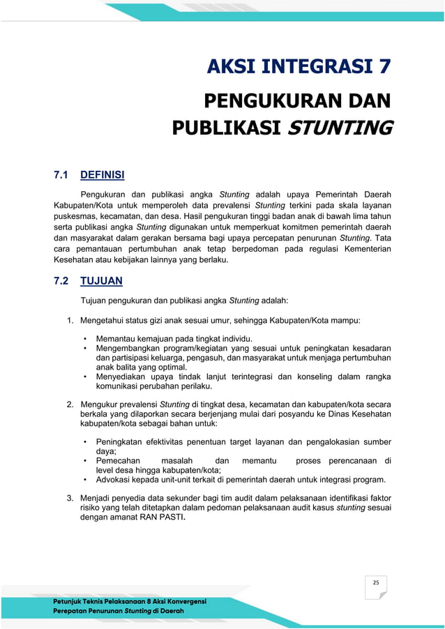 Petunjuk Teknis Delapan Aksi (6,7,8) Penurunan StuntingBANGDA. | PDF