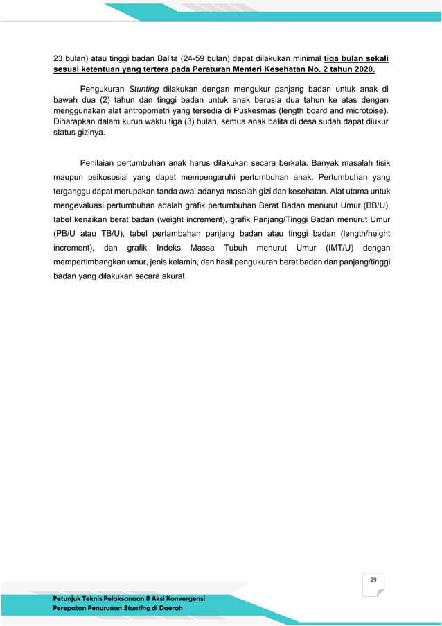 Petunjuk Teknis Delapan Aksi (6,7,8) Penurunan StuntingBANGDA. | PDF
