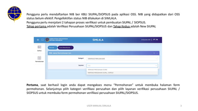 User manual pembuatan siupal/siopsus dari simlala | PDF