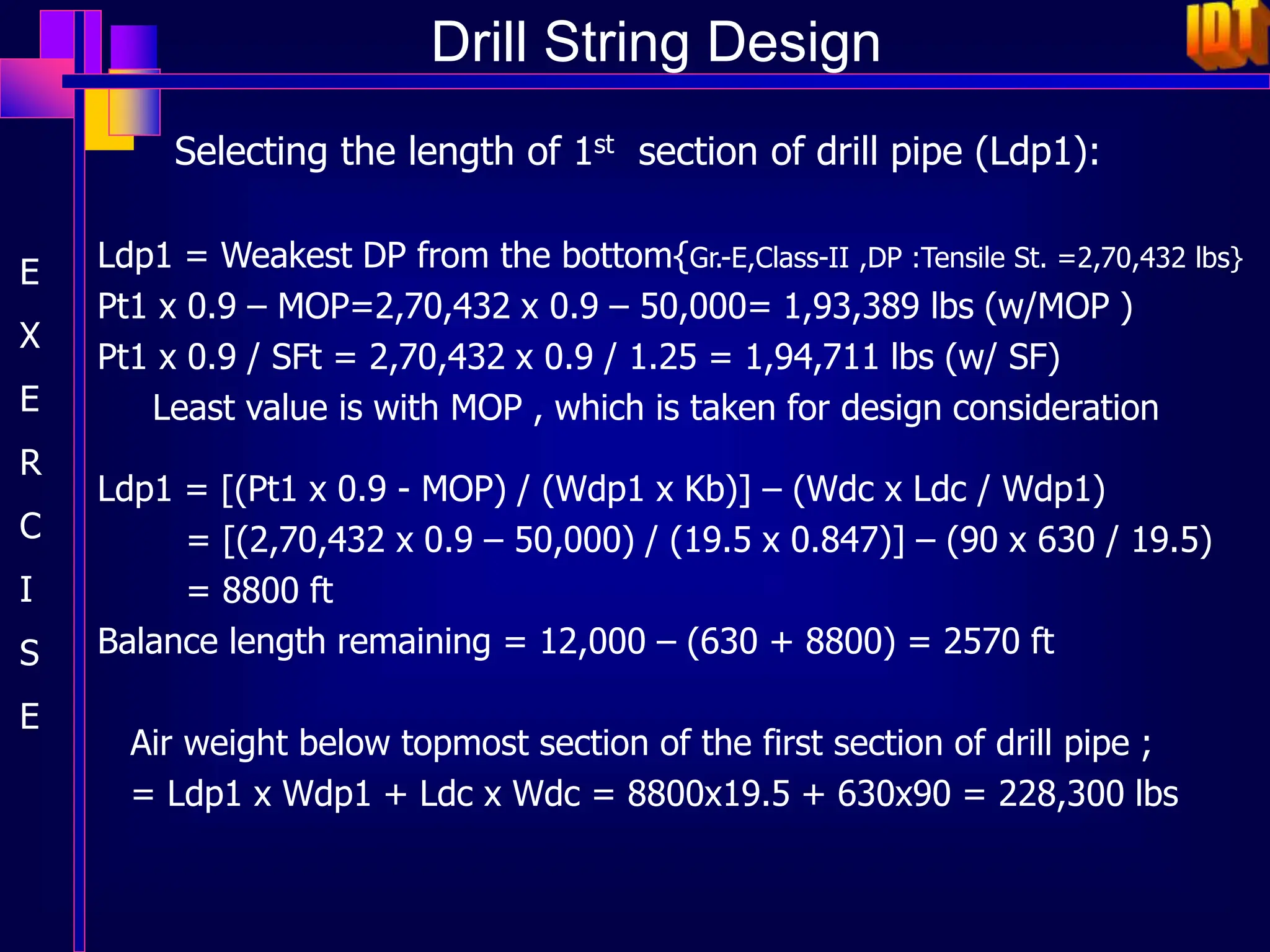 A presentation on Well Planning for Drill String Designing | PPT