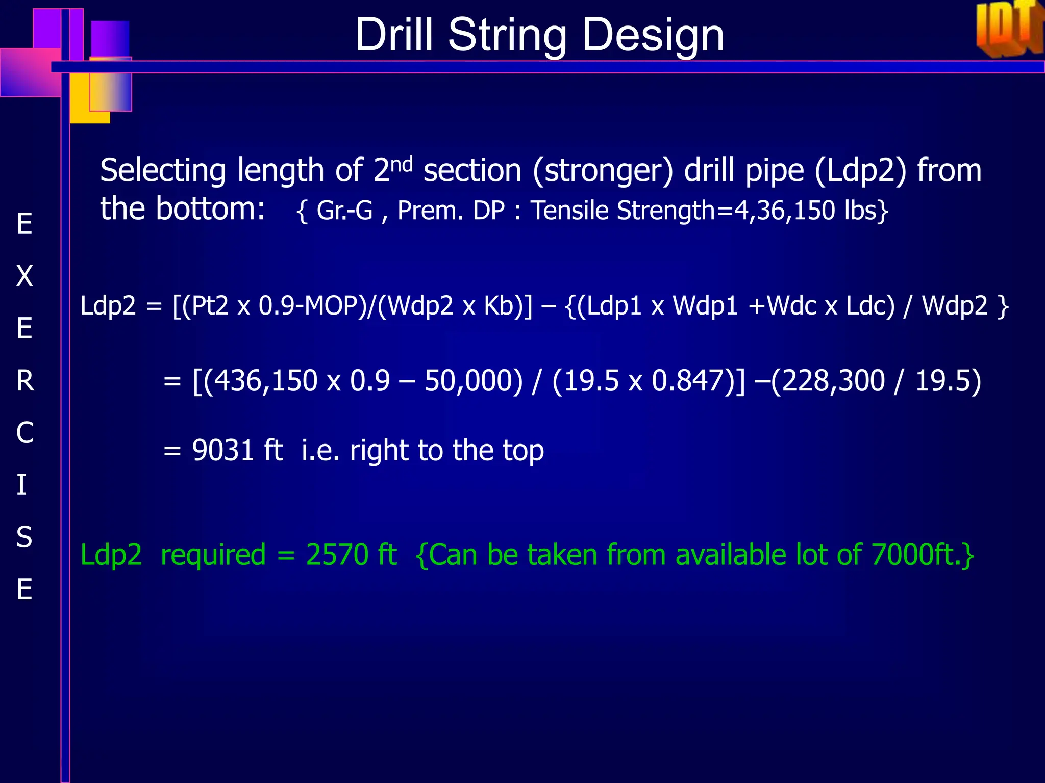 A presentation on Well Planning for Drill String Designing | PPT