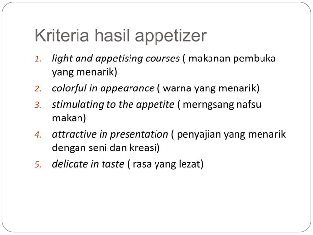 3. Appetizer.pptx MATERI UNTUK KELAS XII KULINER | PPTX