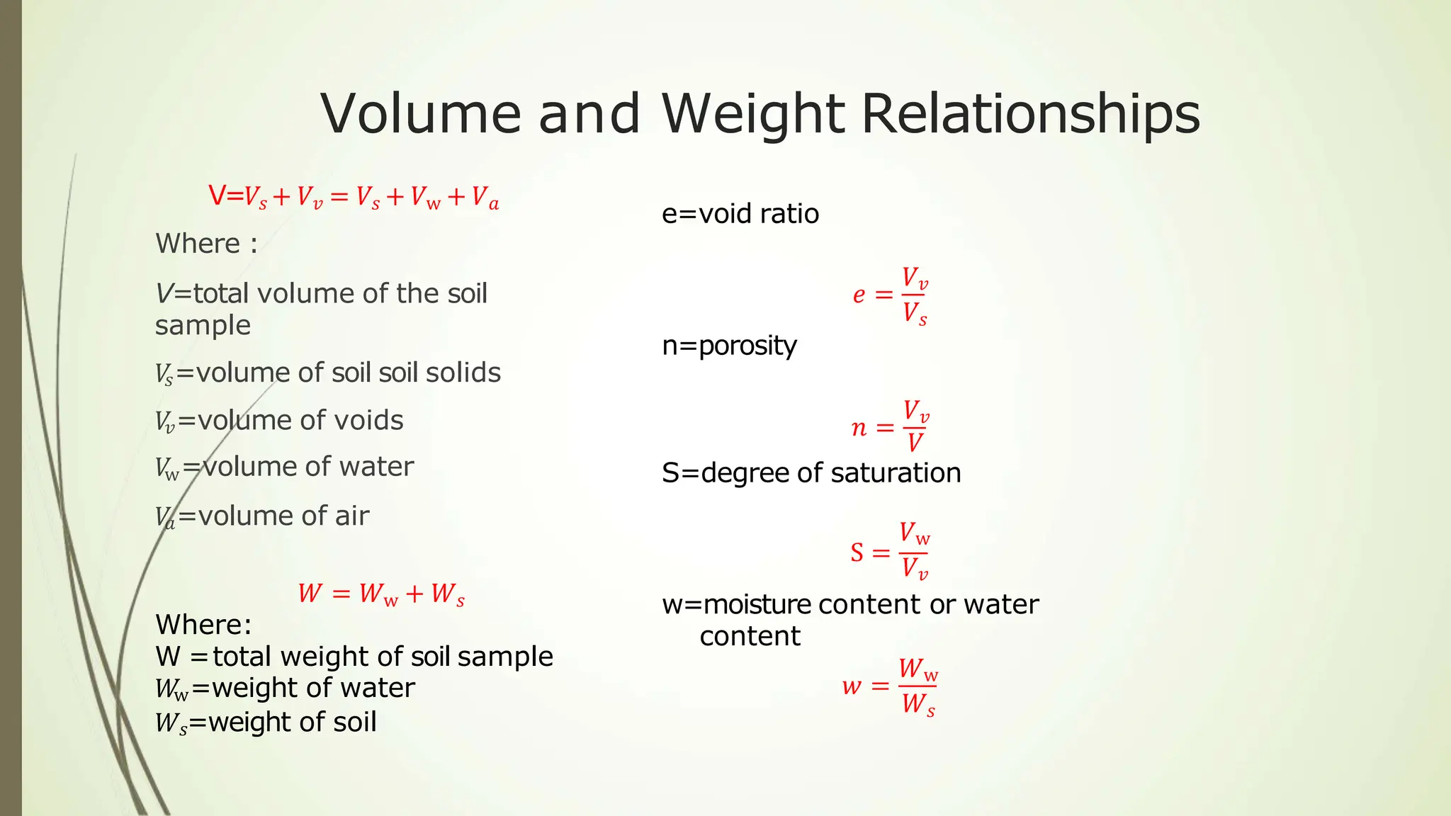 Weight - Volume Relationships and Plasticity | PPTX