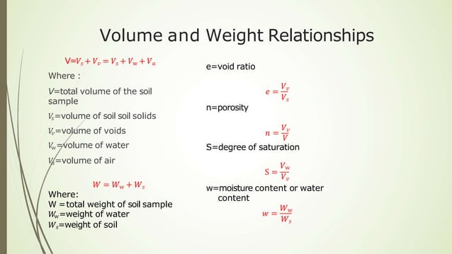 Weight - Volume Relationships and Plasticity | PPTX