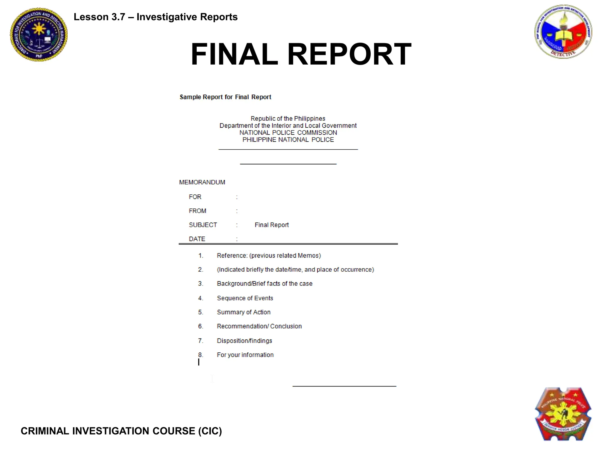 Investigative Reports Investigation Report Samples.pptx