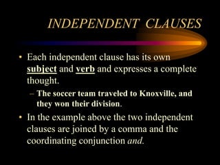 CLAUSES_PPT, Independent and dependent clause | PPTX