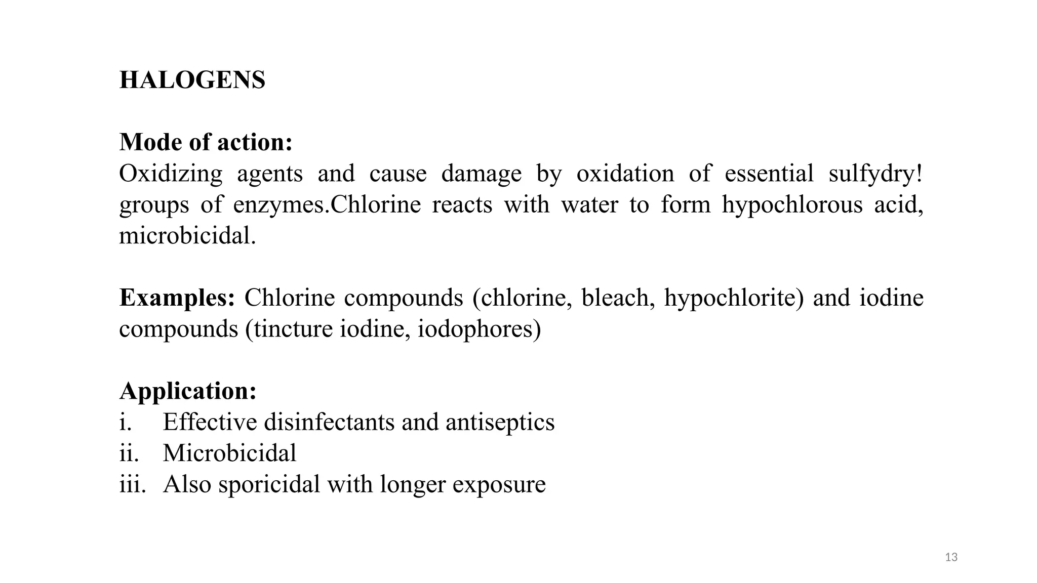 Classification and mode of action of disinfectants | PPTX