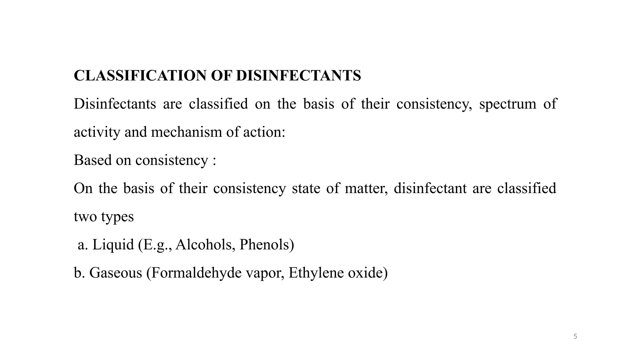 Classification and mode of action of disinfectants | PPTX