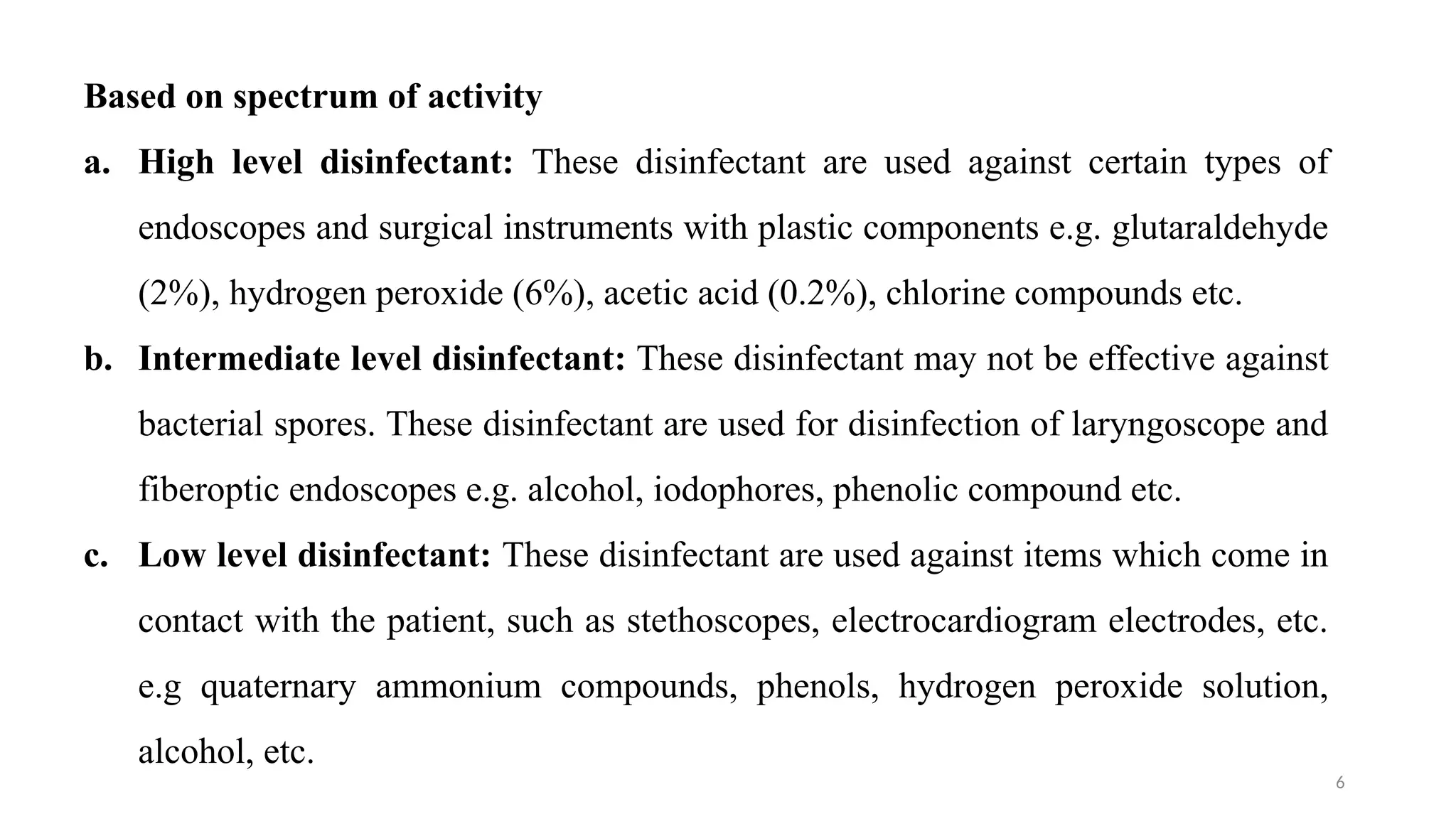 Classification and mode of action of disinfectants | PPTX