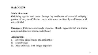Classification and mode of action of disinfectants | PPTX