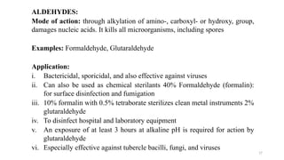 Classification and mode of action of disinfectants | PPTX