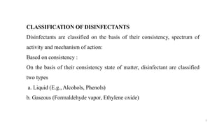 Classification and mode of action of disinfectants | PPTX