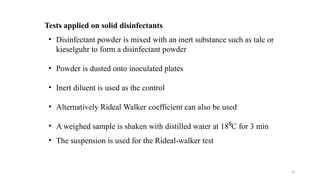 Factors influencing disinfections, antiseptics an their evaluation | PPTX