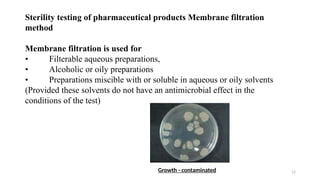 Sterility testing of Pharmaceutical products | PPTX