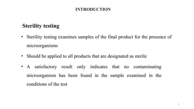 Sterility testing of Pharmaceutical products | PPTX | Infectious ...