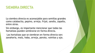CONOCIMIENTO DE PROCESO DE SIEMBRA DE HORTALIZAS | PPTX