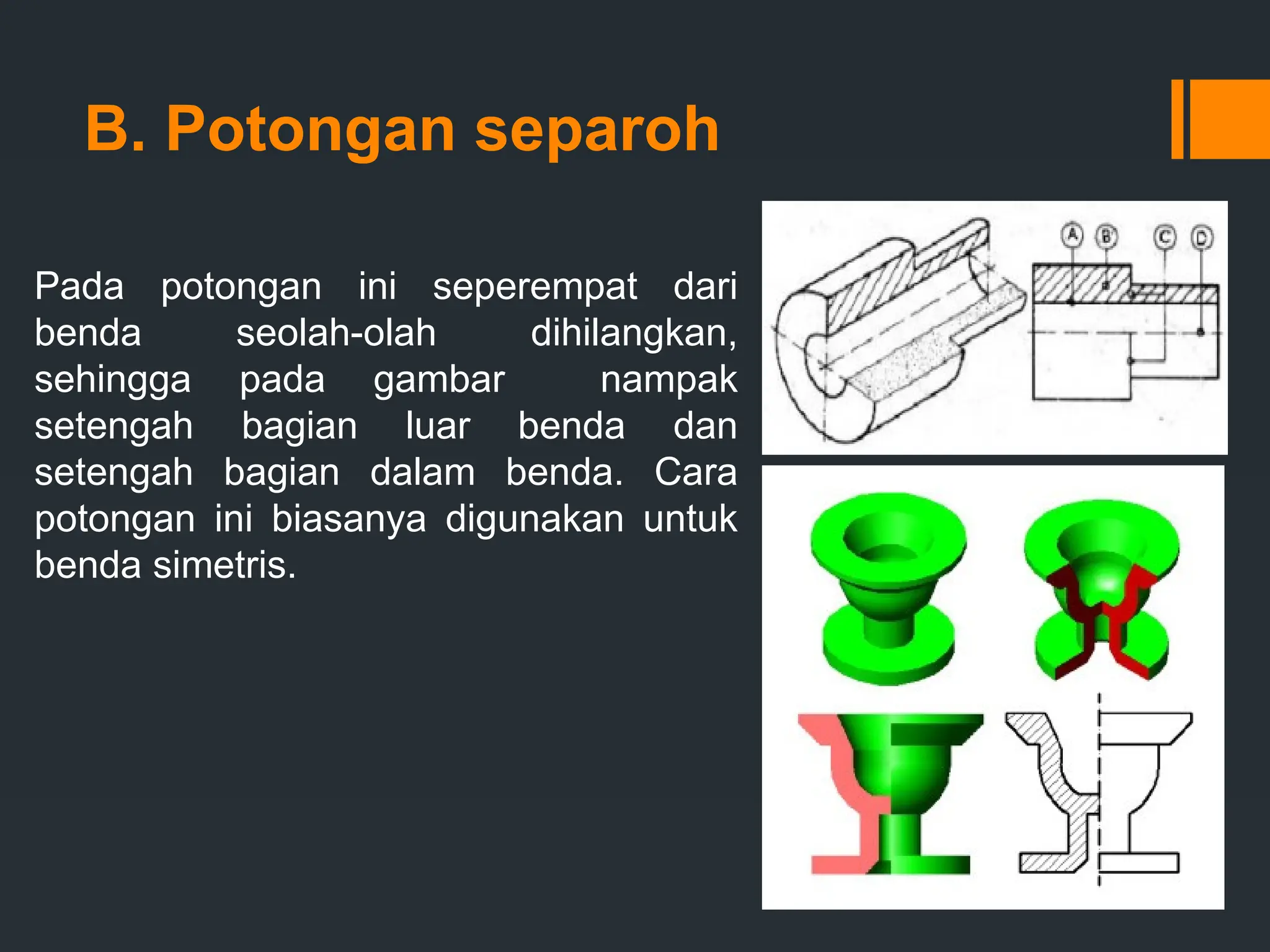Menganalisa (GAMBAR POTONGAN) pada gambar teknik | PPTX