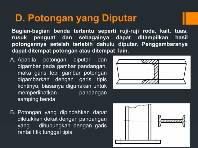 Menganalisa (GAMBAR POTONGAN) pada gambar teknik | PPT