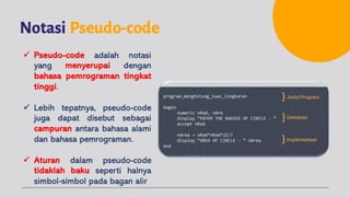 Dasar-Dasar Pemrograman - 3 Notasi Algoritmik | PDF