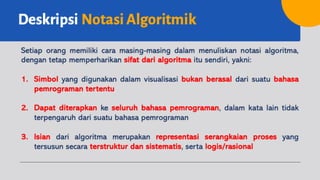 Dasar-Dasar Pemrograman - 3 Notasi Algoritmik | PDF