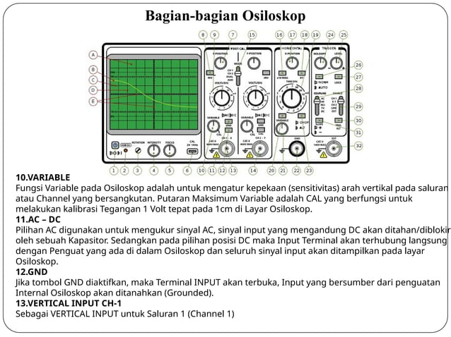 Prosedur Pengoperasian Alat Ukur Osiloskop | PPTX