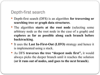 Introduction of Depth First Search with example | PPTX