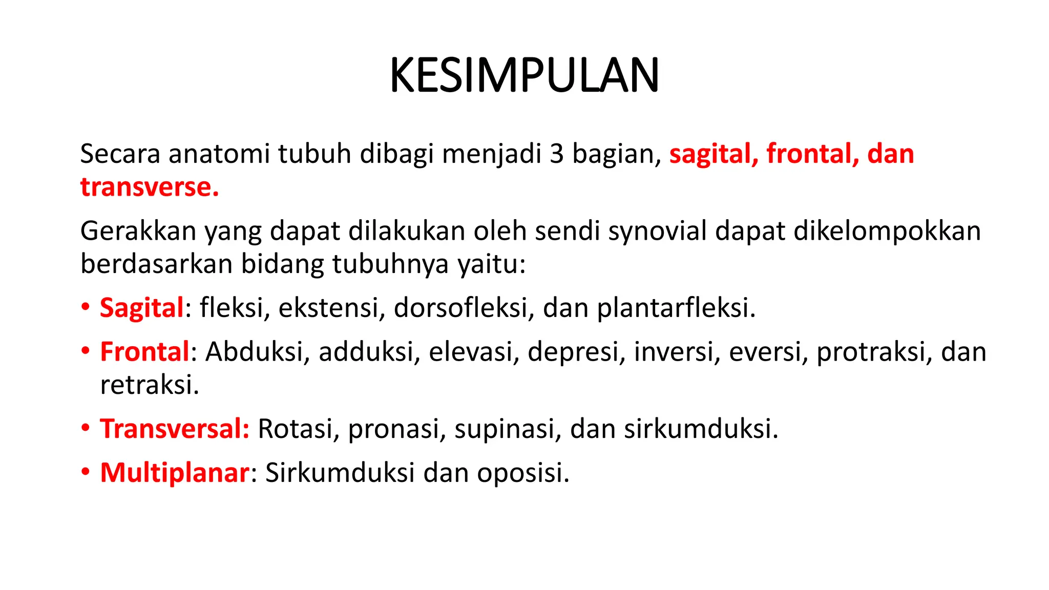 BIDANG ANATOMI dan SENDI GERAK PADA MANUSIA | PDF