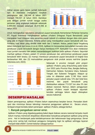 Policy Brief: Memupuk Aplikasi I-Pubers Demi Pupuk Petani | PDF