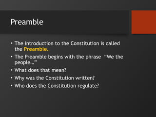 Constitution 101 (2).ppt 3 Branches of Government, Checks and Balances ...