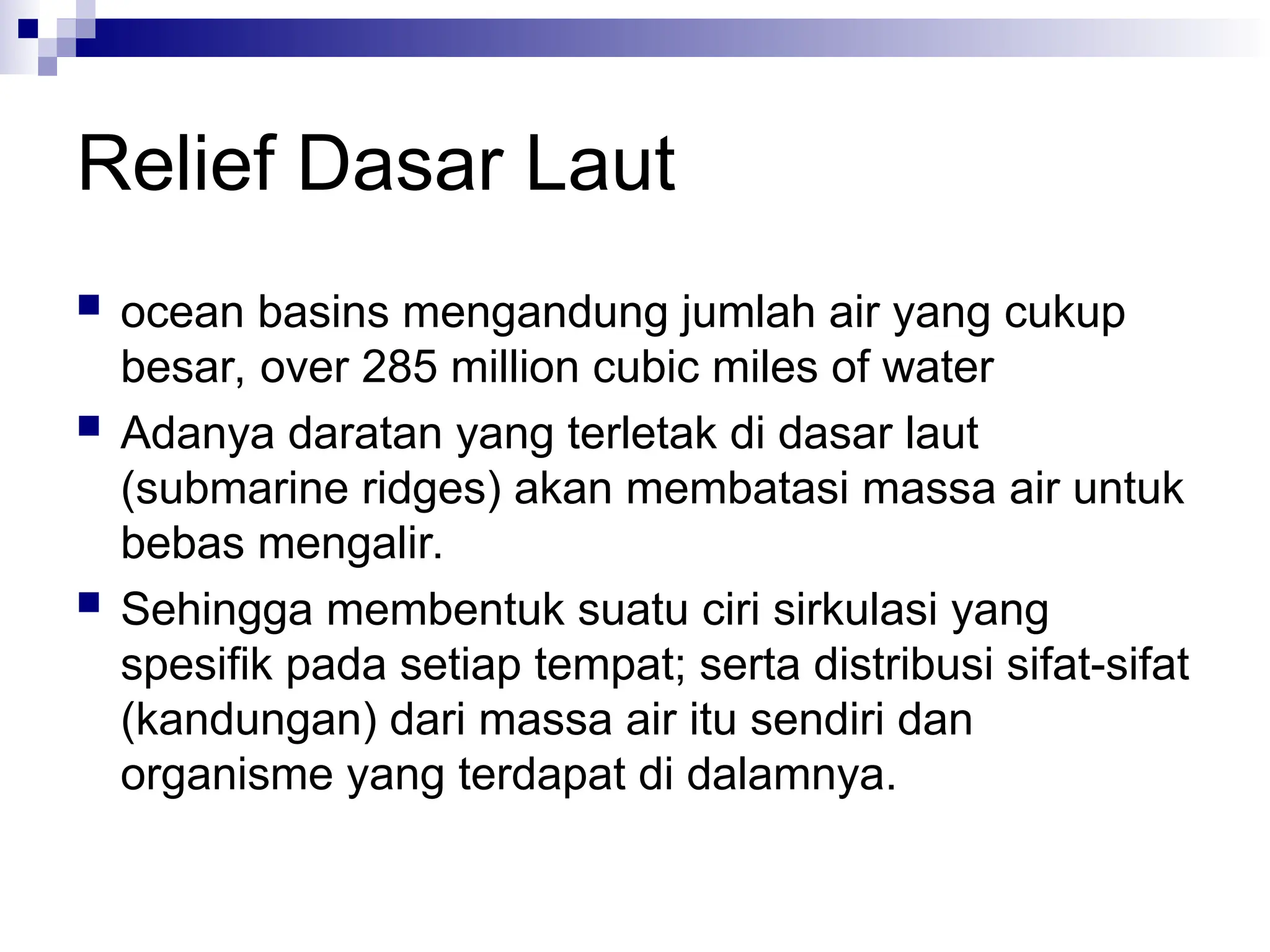 Dasar Laut Mata Kuliah Oseanografi semester 1 | PPT