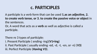 Verb & its types with examples : Grammar | PPTX